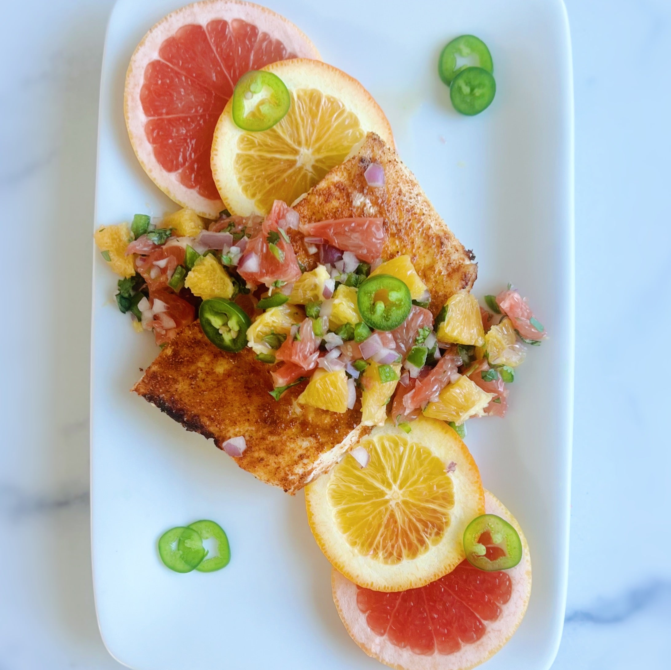 Simple Halibut with Citrus Jalapeño Salsa – Premier Catch