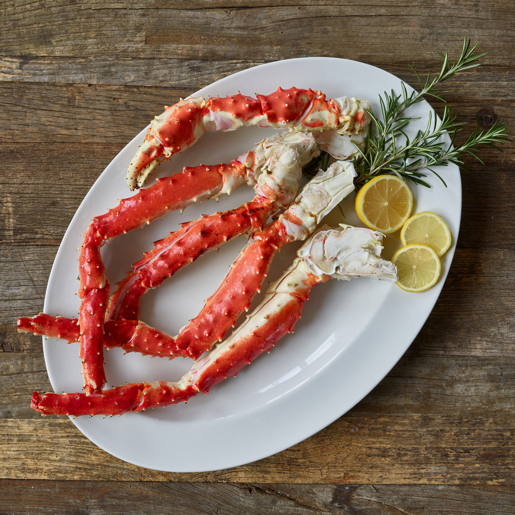 Wild Alaskan Red King Crab Legs Pre Split, Fully Cooked and Ready to ...